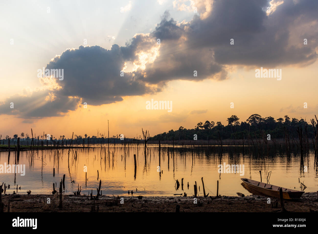 Thakhek, Laos - April 19 2018: Irreal view of a landscape in one of the ...