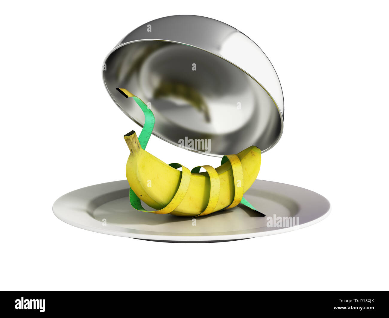 Concepts for a healthy food Restaurant cloche with open lid 3d render ...