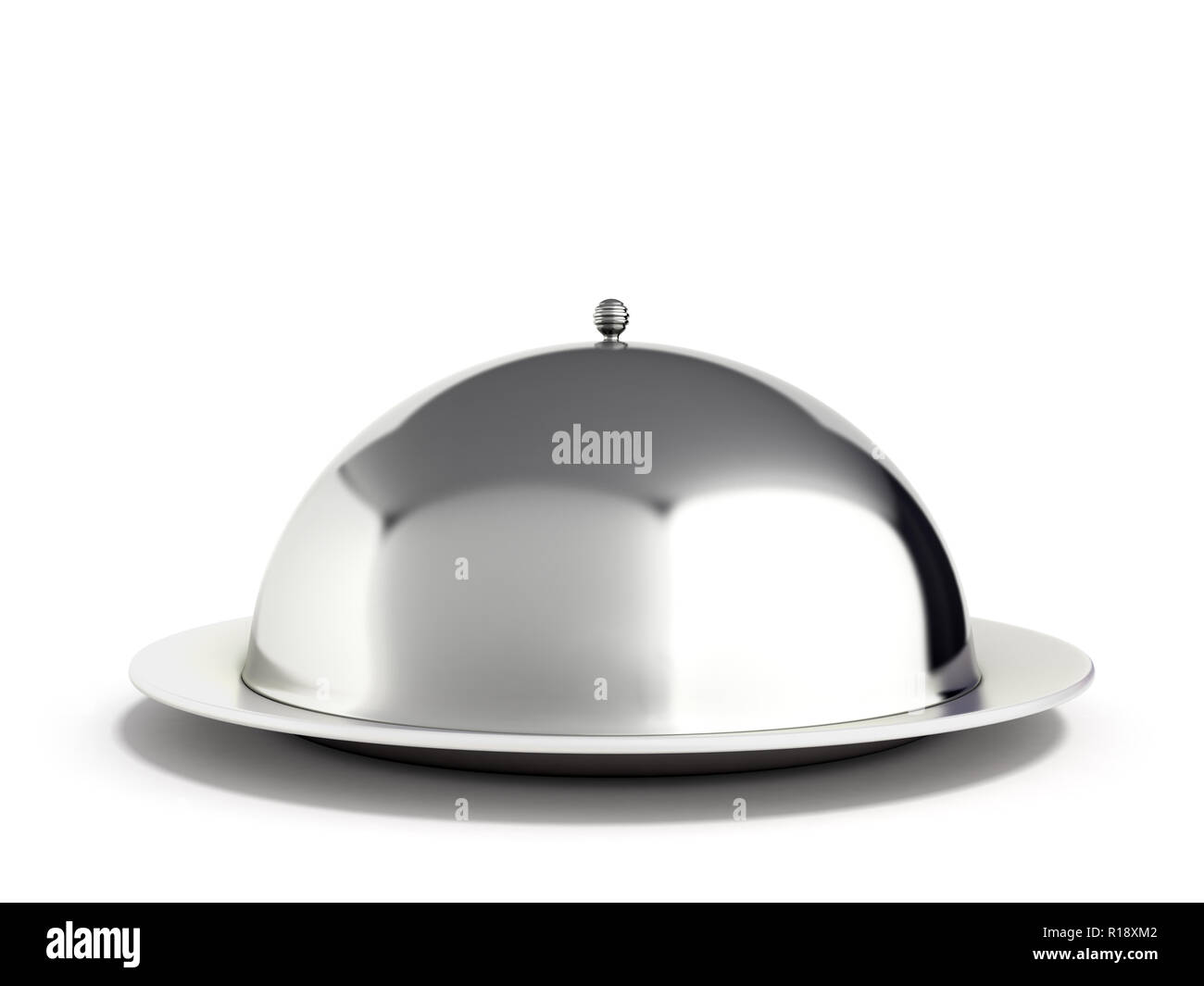 Restaurant cloche with close lid 3d render Stock Photo - Alamy