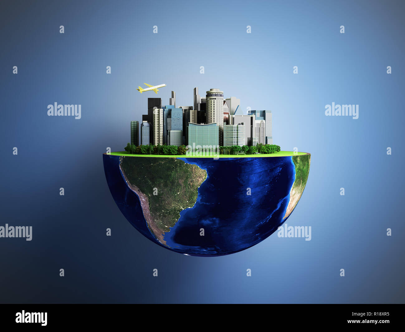 Future 3d render architecture blue hi-res stock photography and images ...