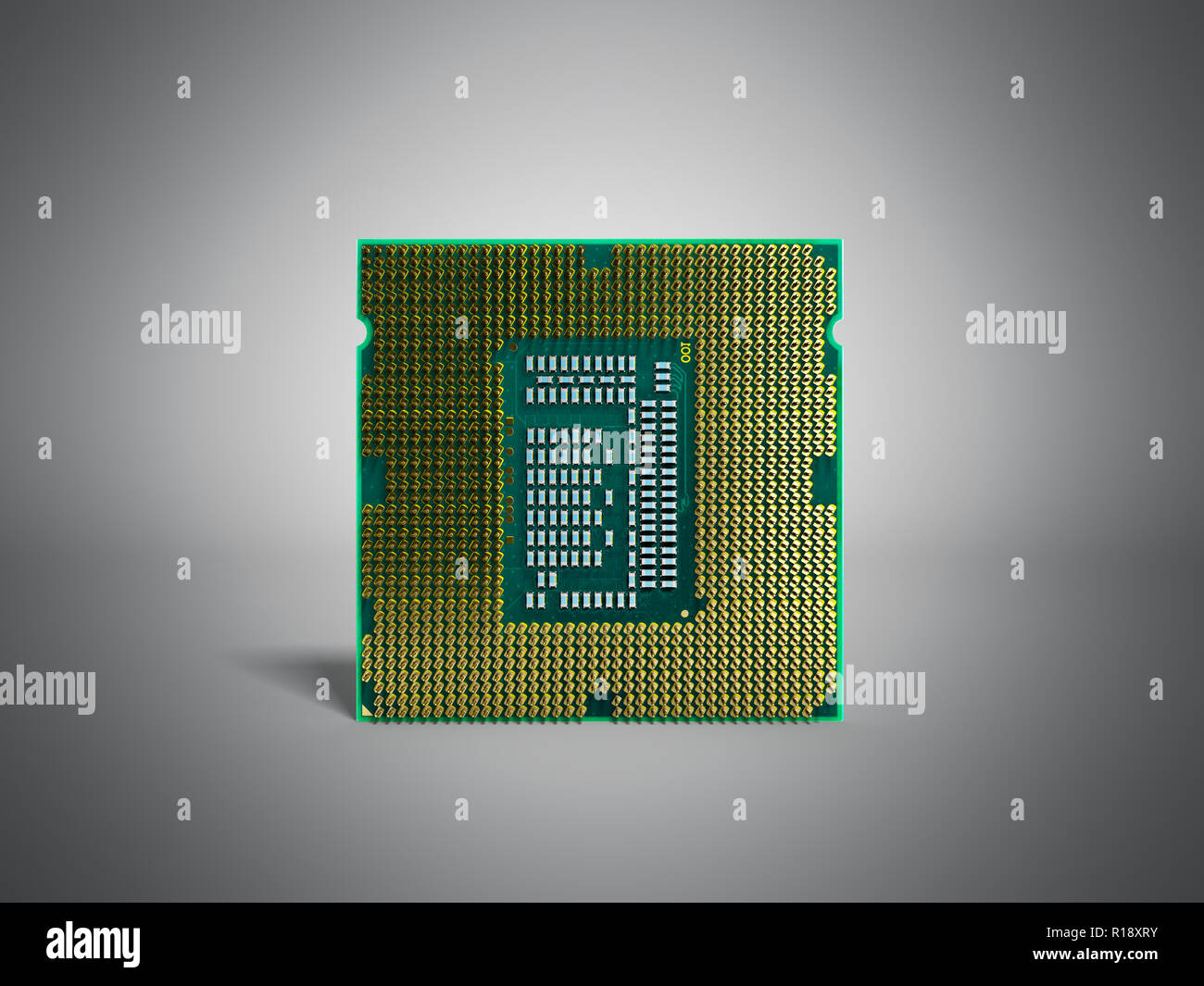 Central Computer Processors CPU High resolution 3d render on gey Stock ...