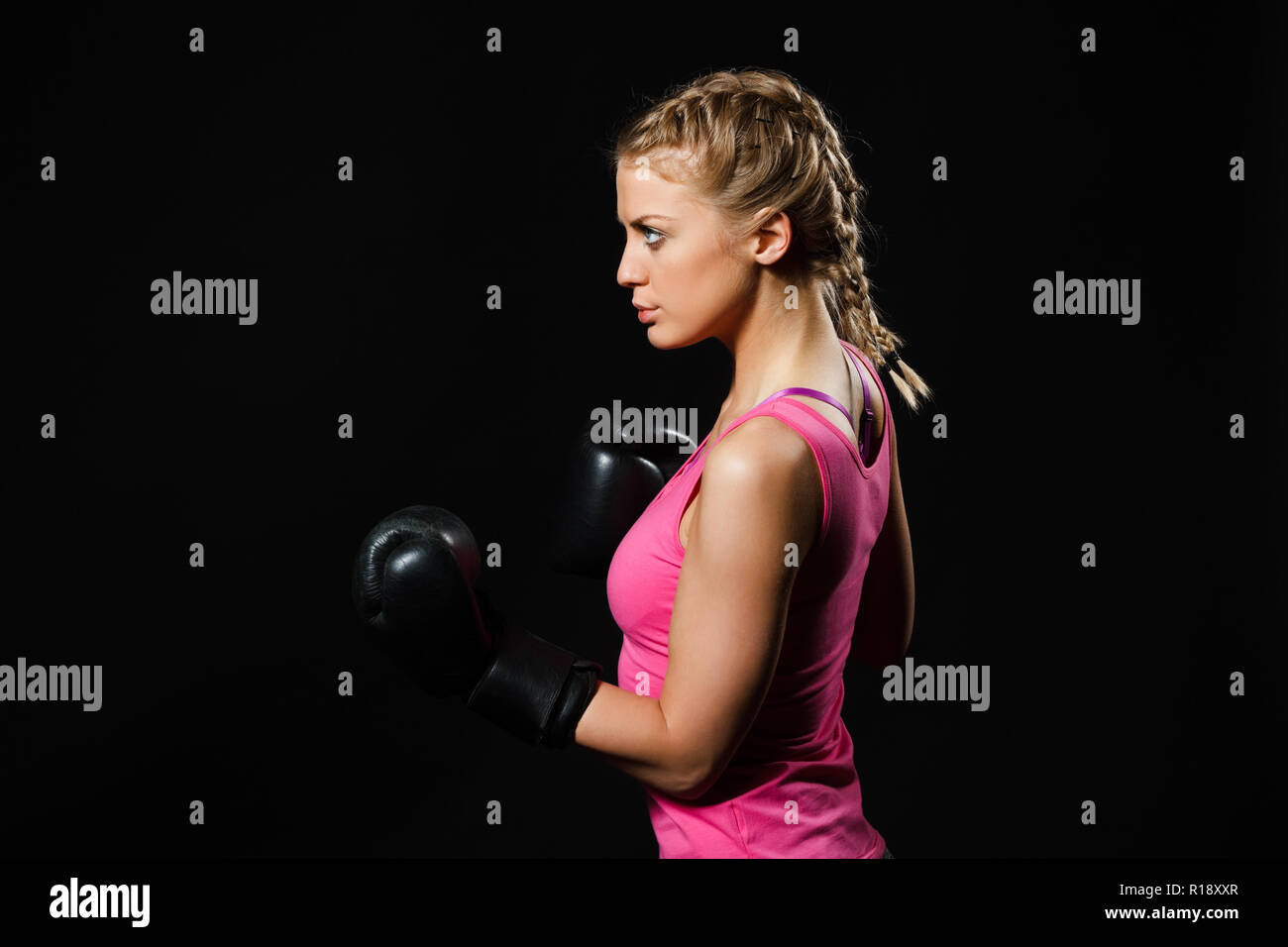 Determined woman boxing hi-res stock photography and images - Alamy
