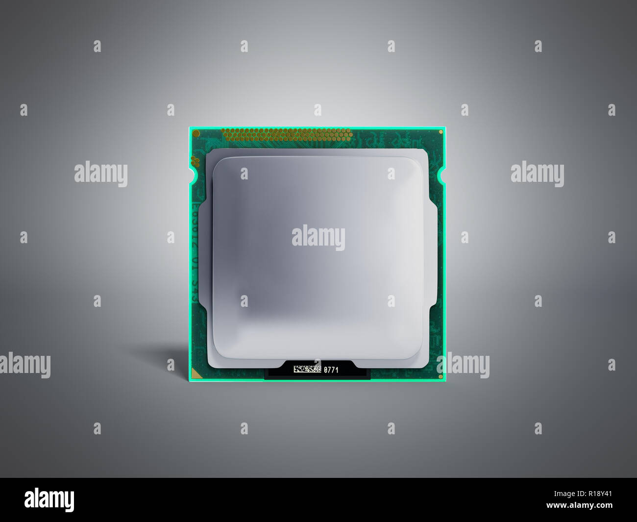 Computer Processors CPU High resolution 3d render on grey Stock Photo ...