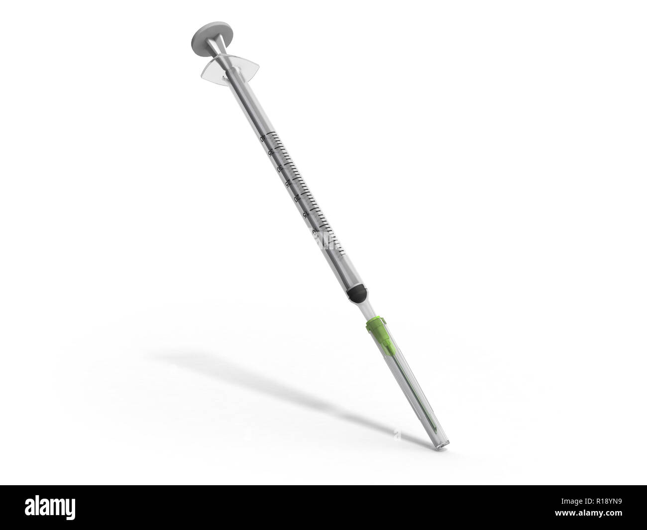 single-use syringe 3d render on white background Stock Photo - Alamy