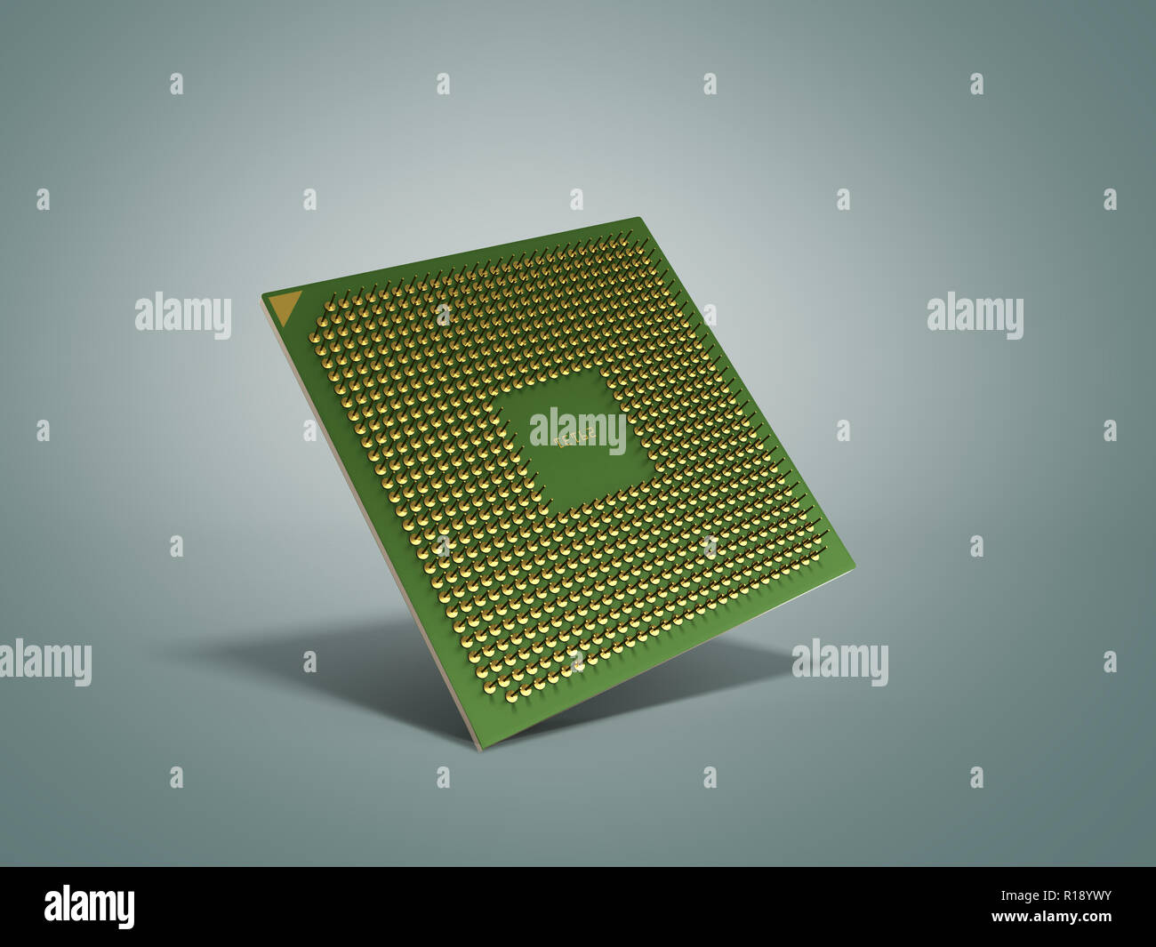 Central Computer Processors CPU High resolution 3d render on grey Stock ...