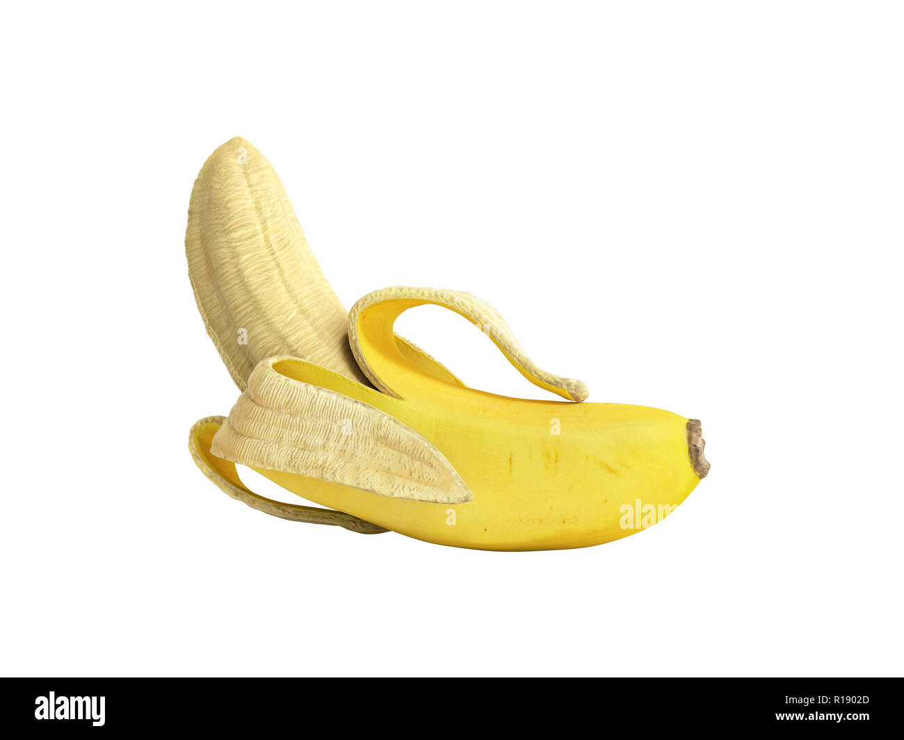 Half peeled Banana Open Banana 3d render no shadow Stock Photo - Alamy