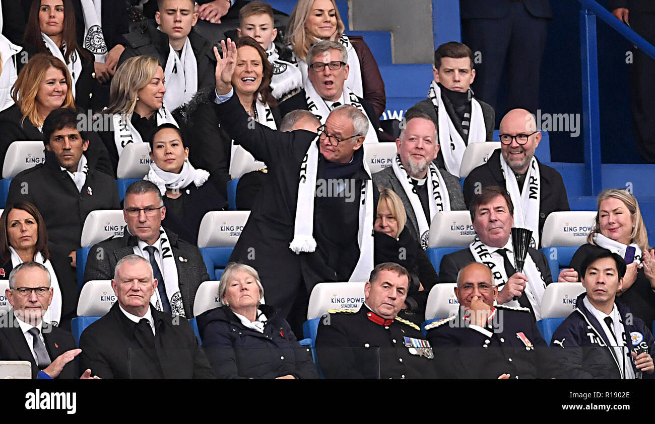 Former Leicester City Manager Claudio Ranieri (center) in the stands ...