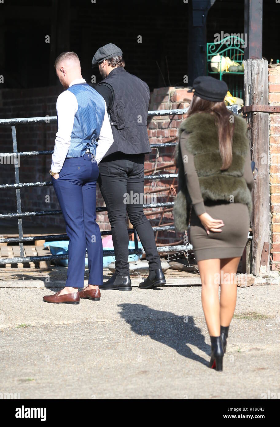 The cast of TOWIE filming at Norpar Barns, Navestock, Essex Featuring ...