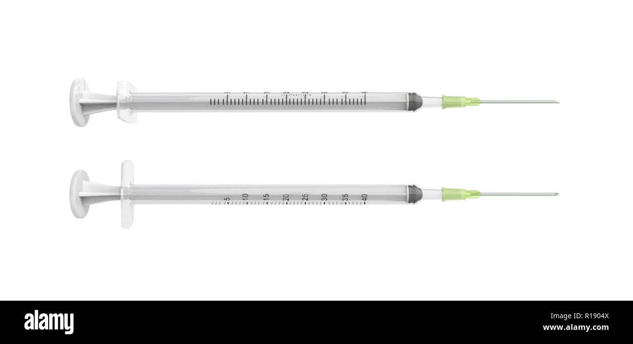 single-use syringe 3d render isolated on white background Stock Photo ...