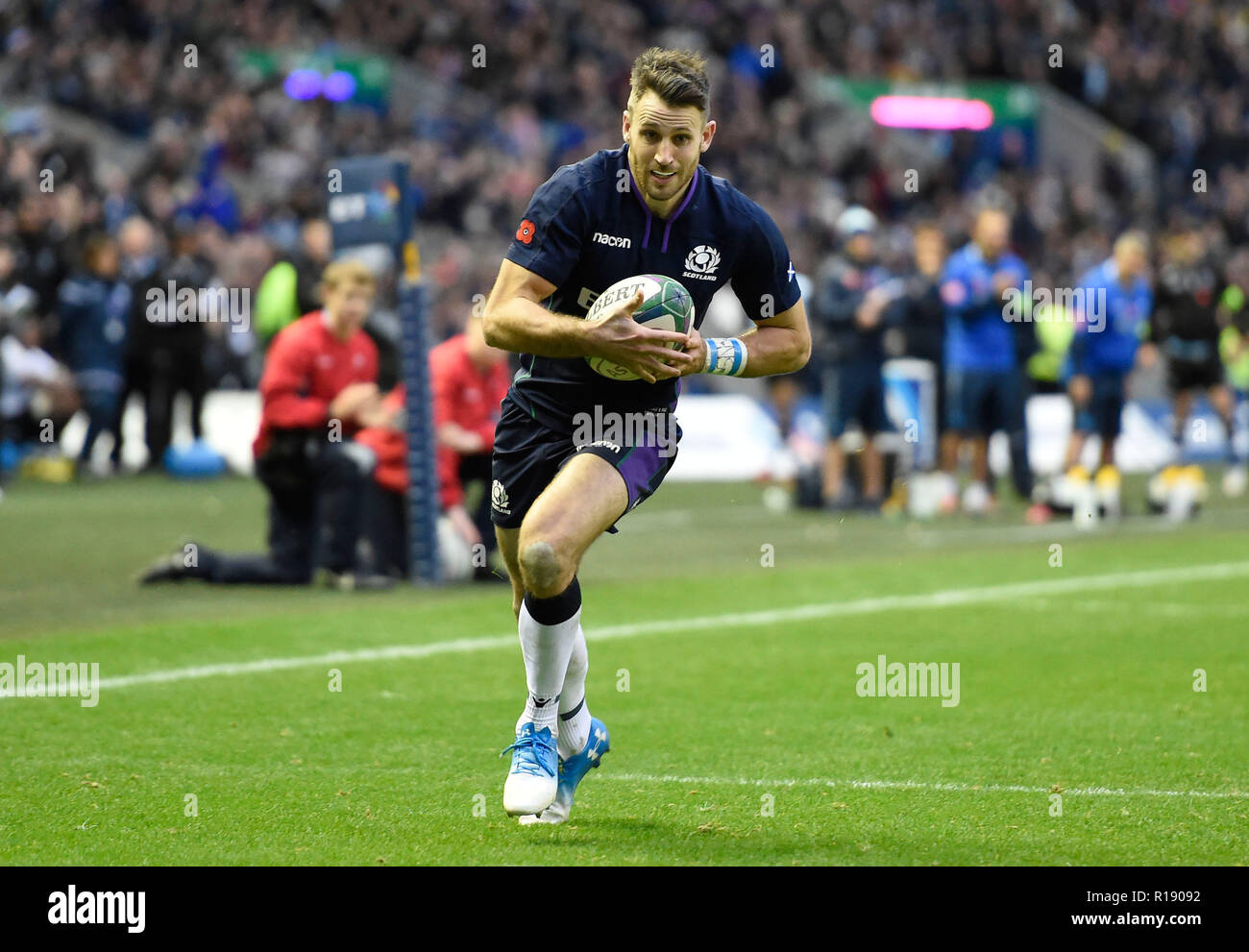 Tommy Seymour scores Scotland's third try during the Autumn ...