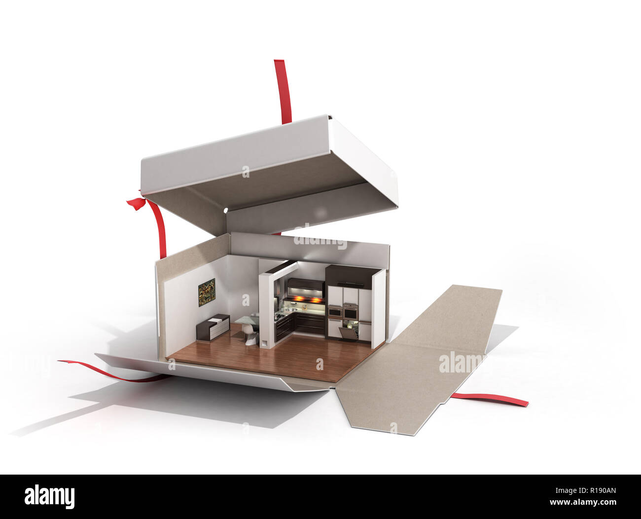 Open plan living kitchen Cut Out Stock Images & Pictures - Alamy