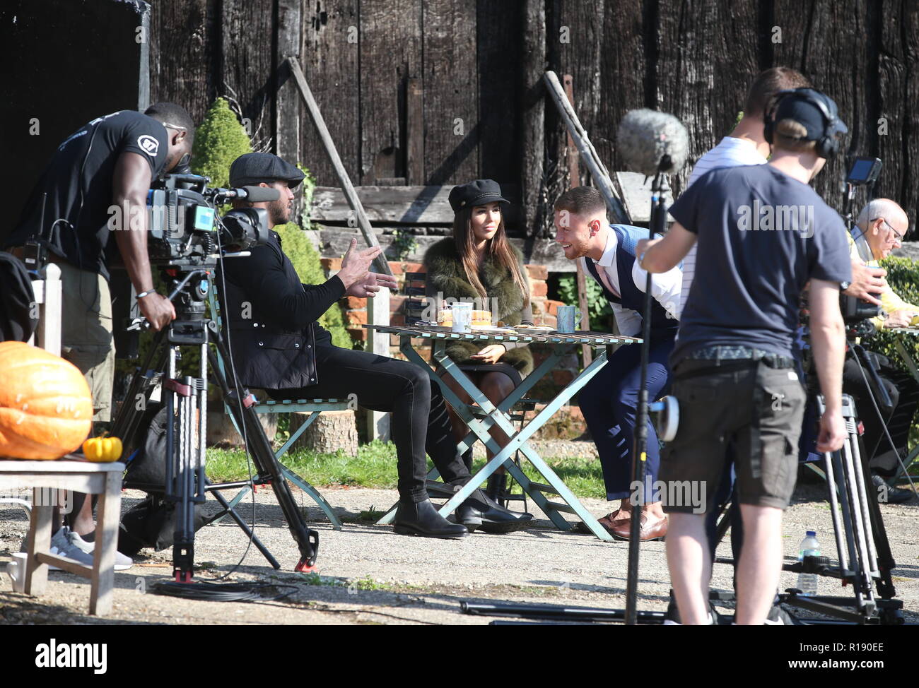 The cast of TOWIE filming at Norpar Barns, Navestock, Essex Featuring ...