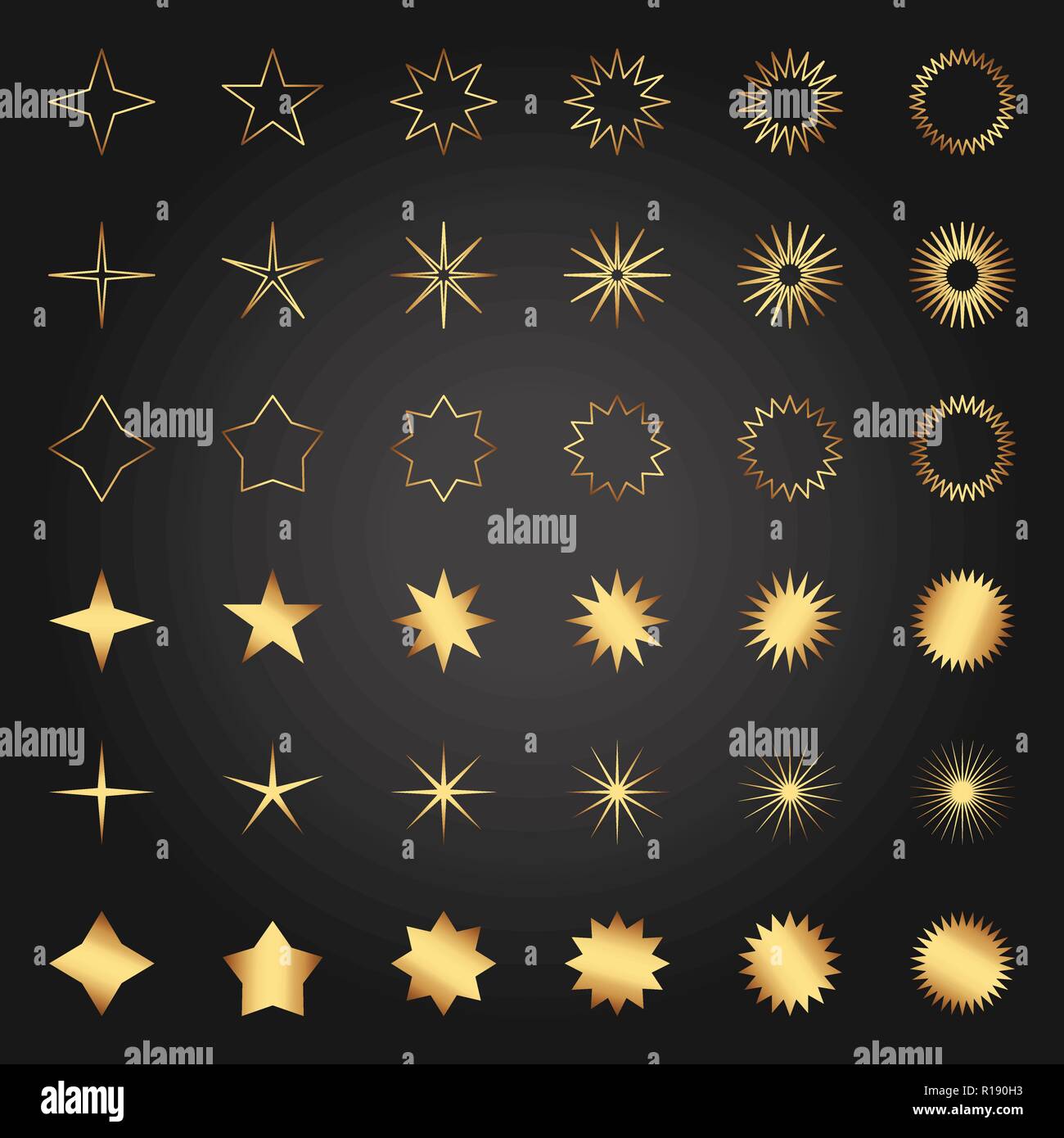 Gold luxury fashion shiny star. Element for advertising poster Stock ...