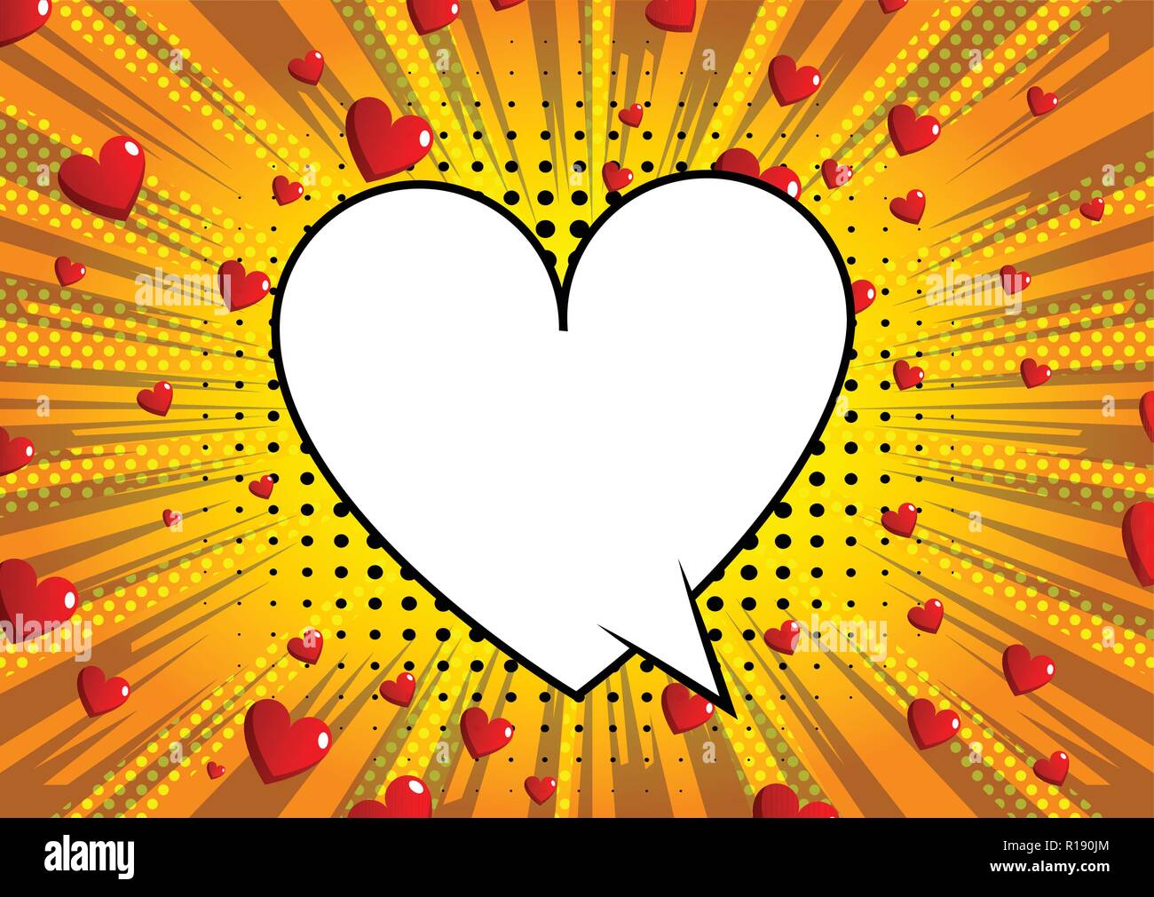 Vector illustrated comic book style heart, abstract love symbol. Icon ...