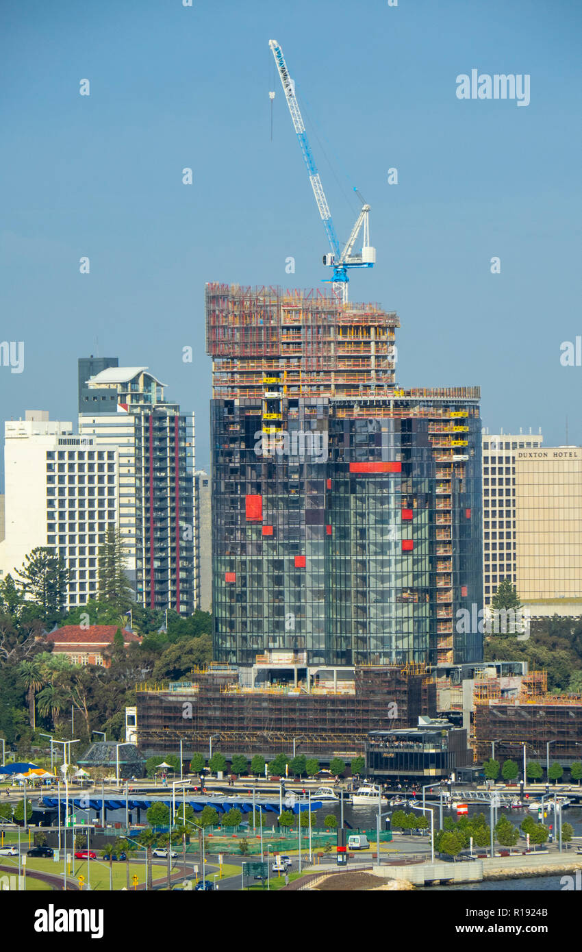 High rise apartment and hotel towers under construction at Elizabeth ...