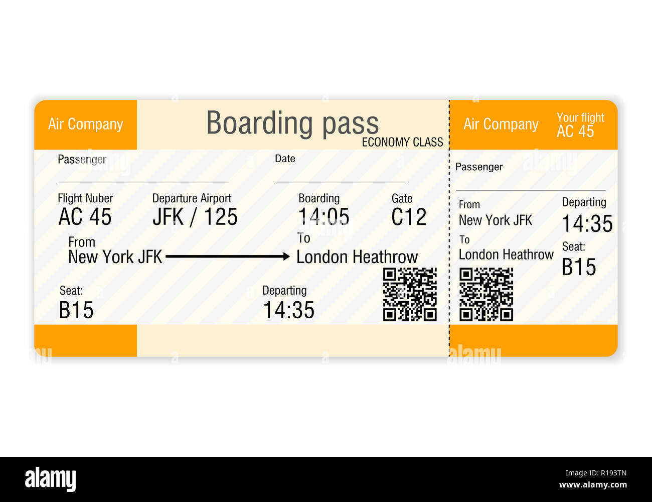 Boarding pass on a white background. Vector illustration Stock Photo ...
