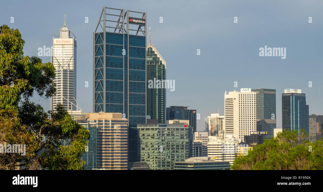 Brookfield Place and Central Park towers Perth Western Australia Stock ...