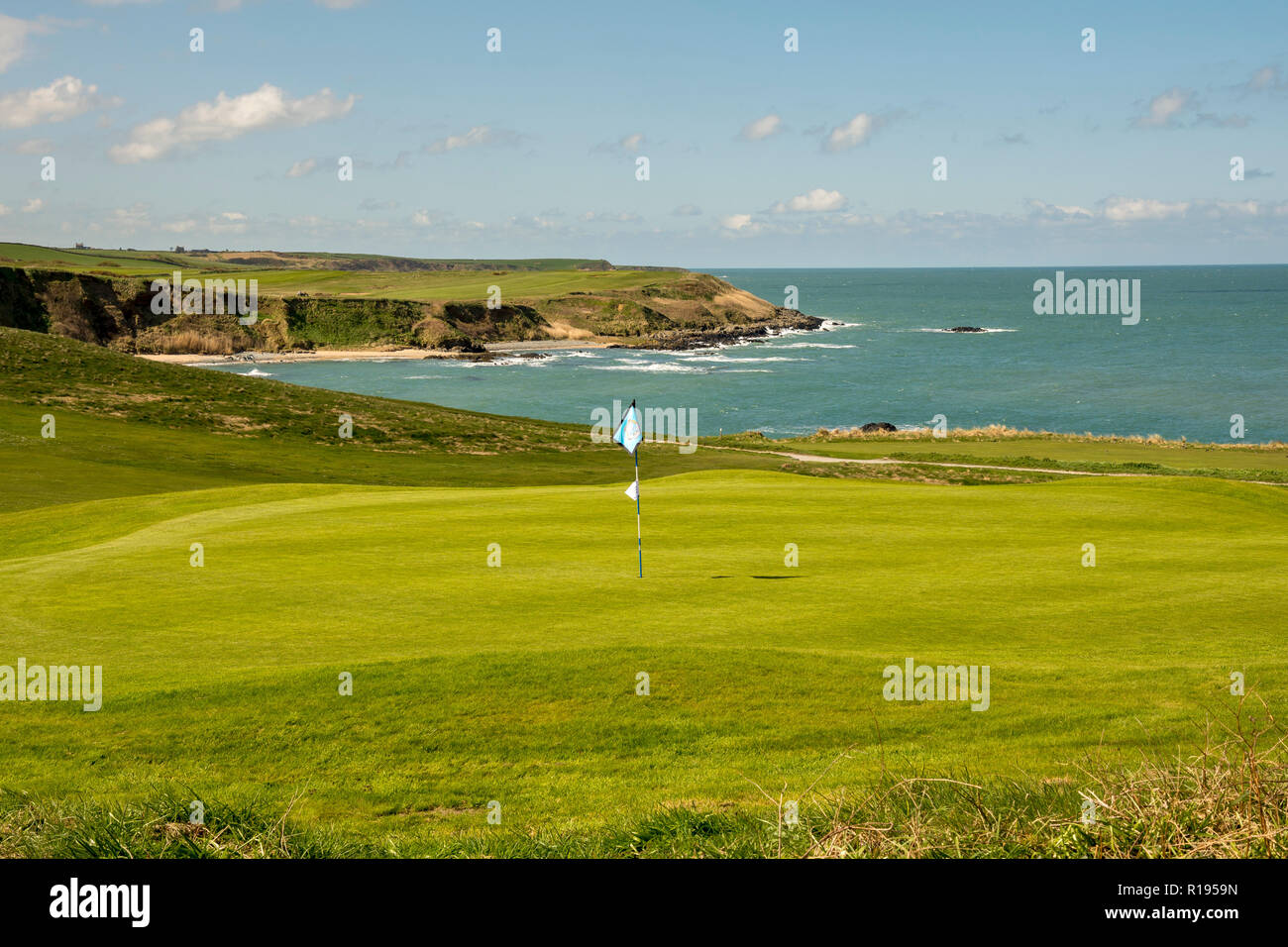 Views from Morfa Nefyn Golf Club along the cliff top walk Gwynedd North ...
