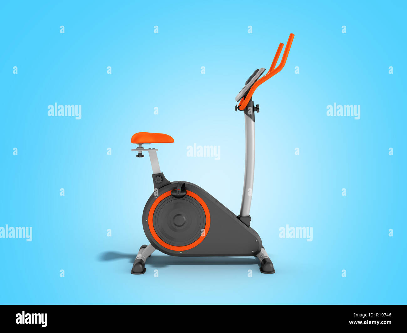 modern sport exercise bike yellow purple 3d render on идгу background ...