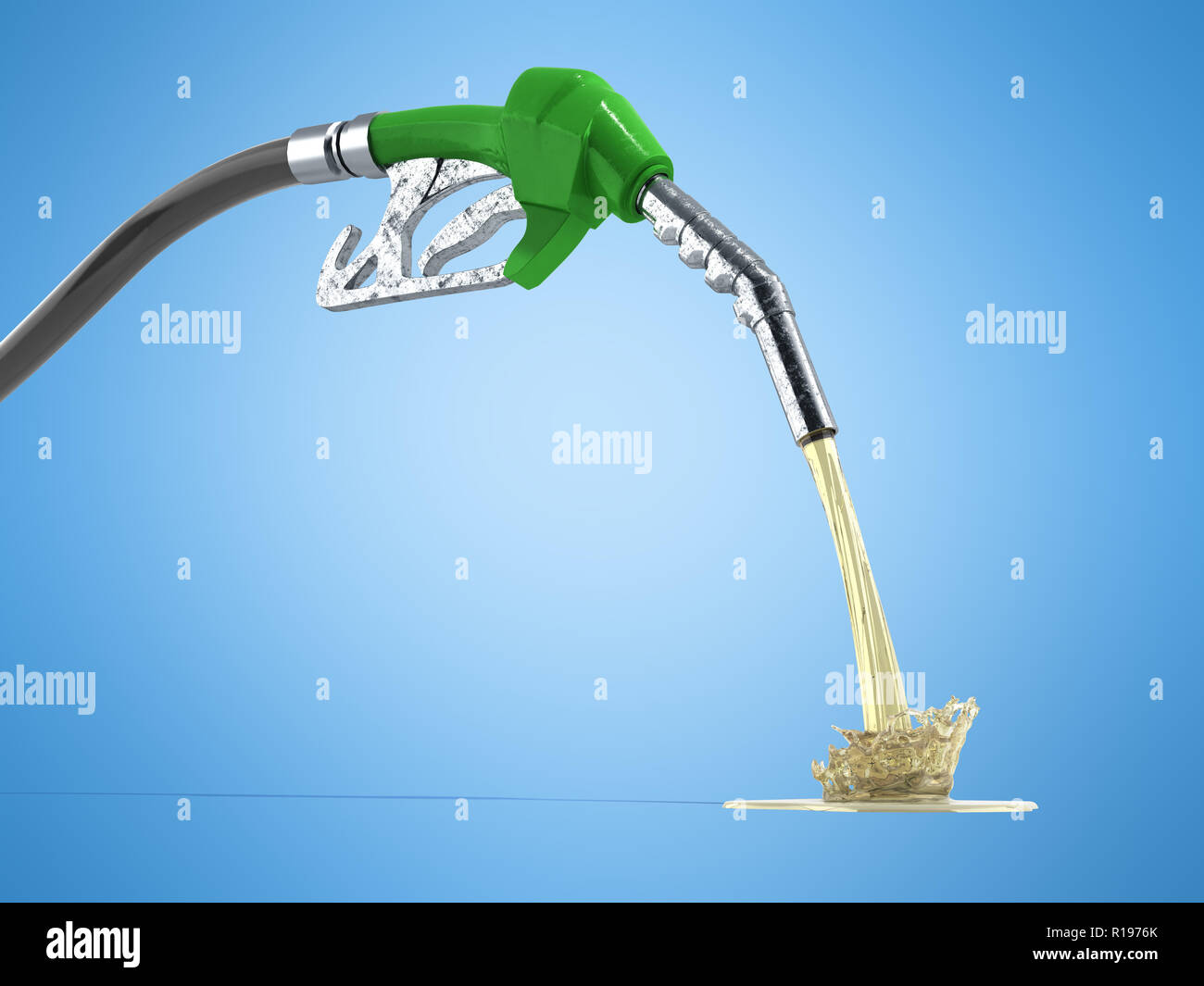 eco Fuel concept nozzle pump with hose 3d render on blue background ...