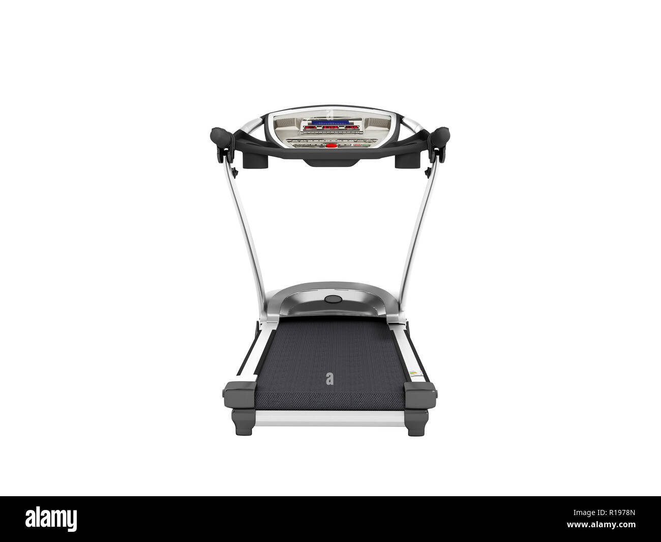 3d rendering treadmill or running machine on white background no shadow ...