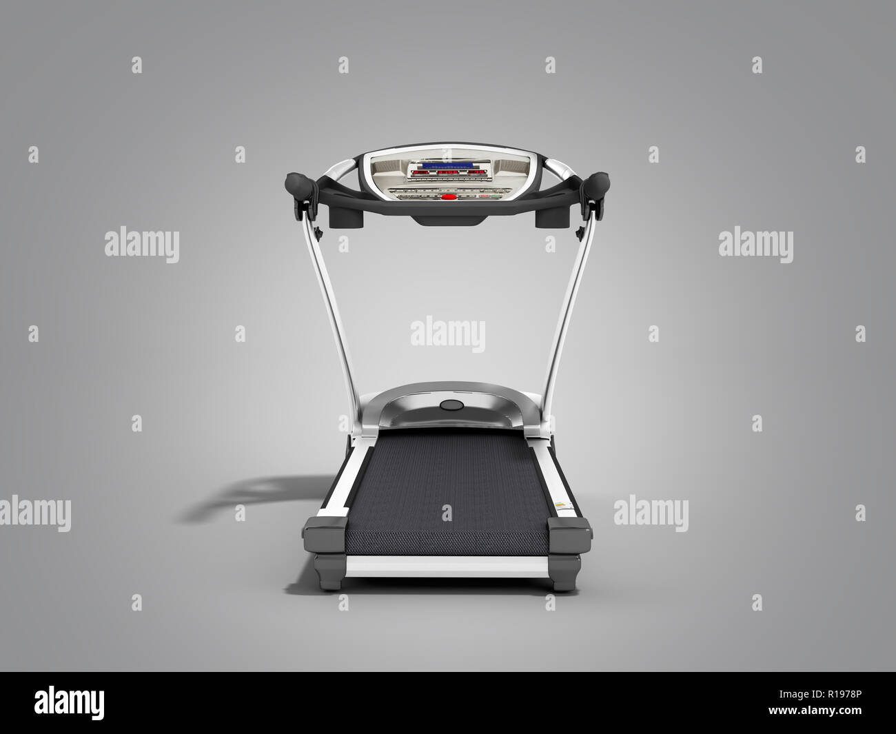 3d rendering treadmill or running machine on grey background Stock ...
