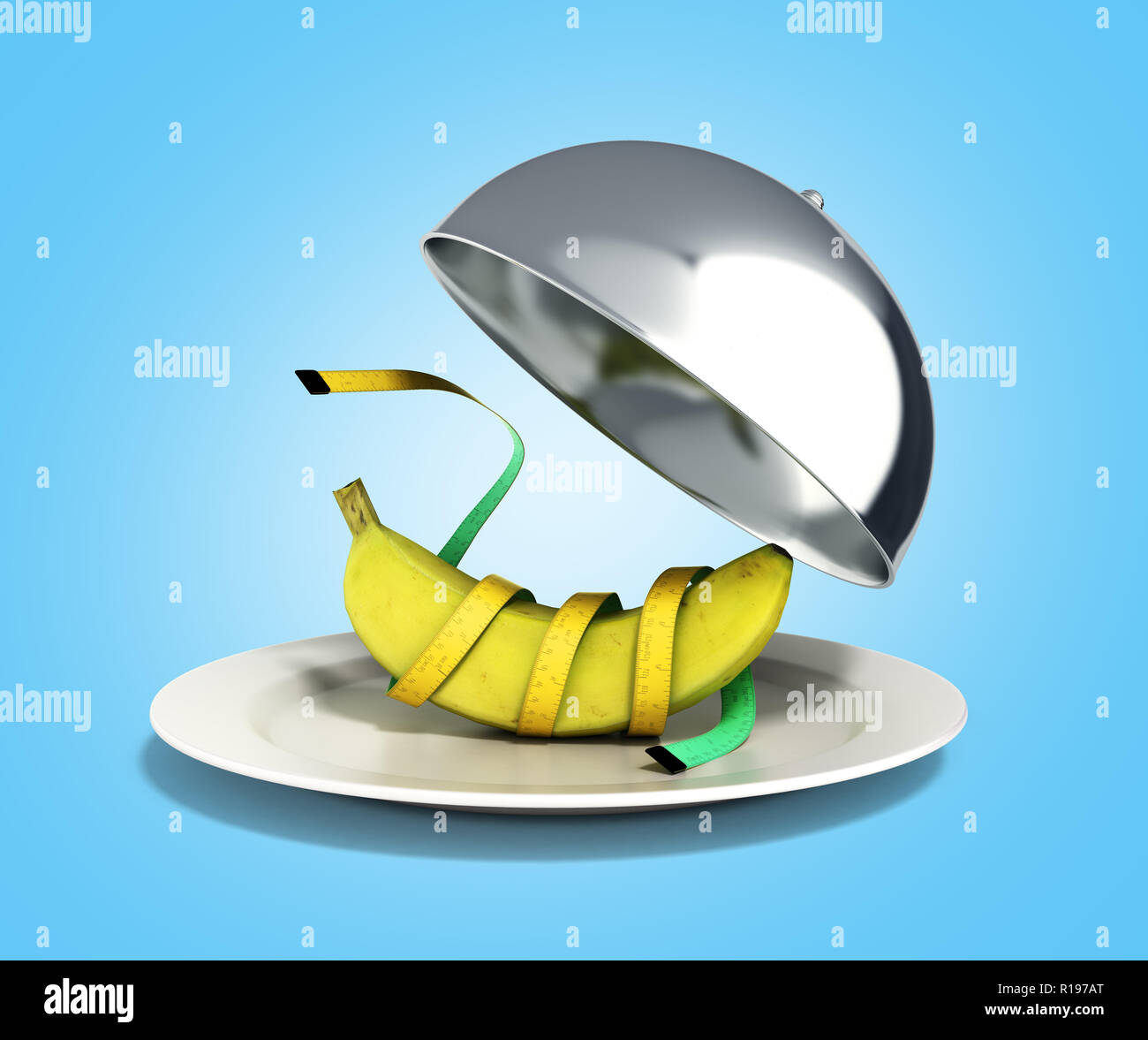 Concepts for a healthy food Restaurant cloche with open lid 3d render ...