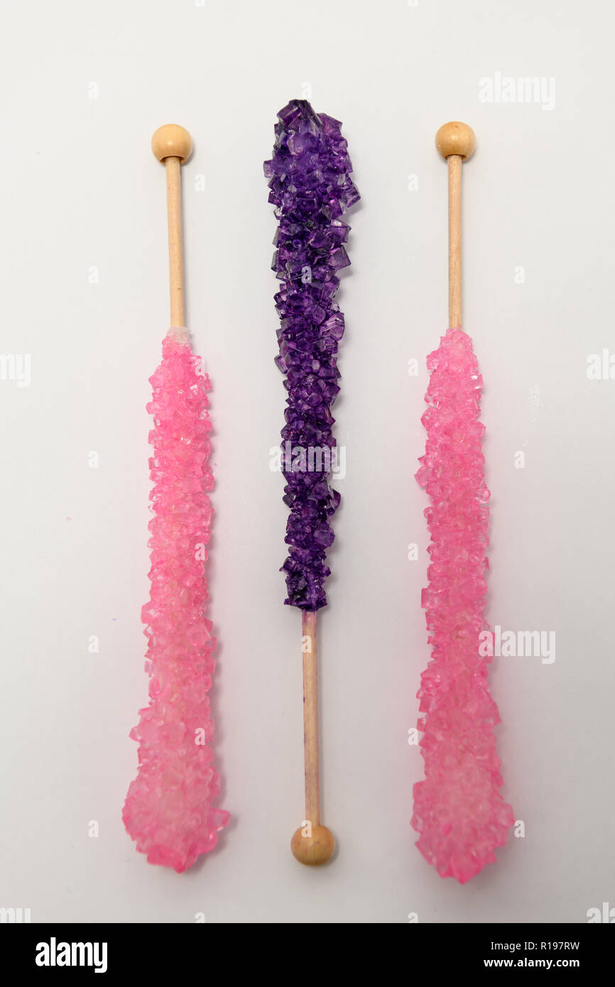 Sugar rock Candy isolated on a white background Stock Photo - Alamy