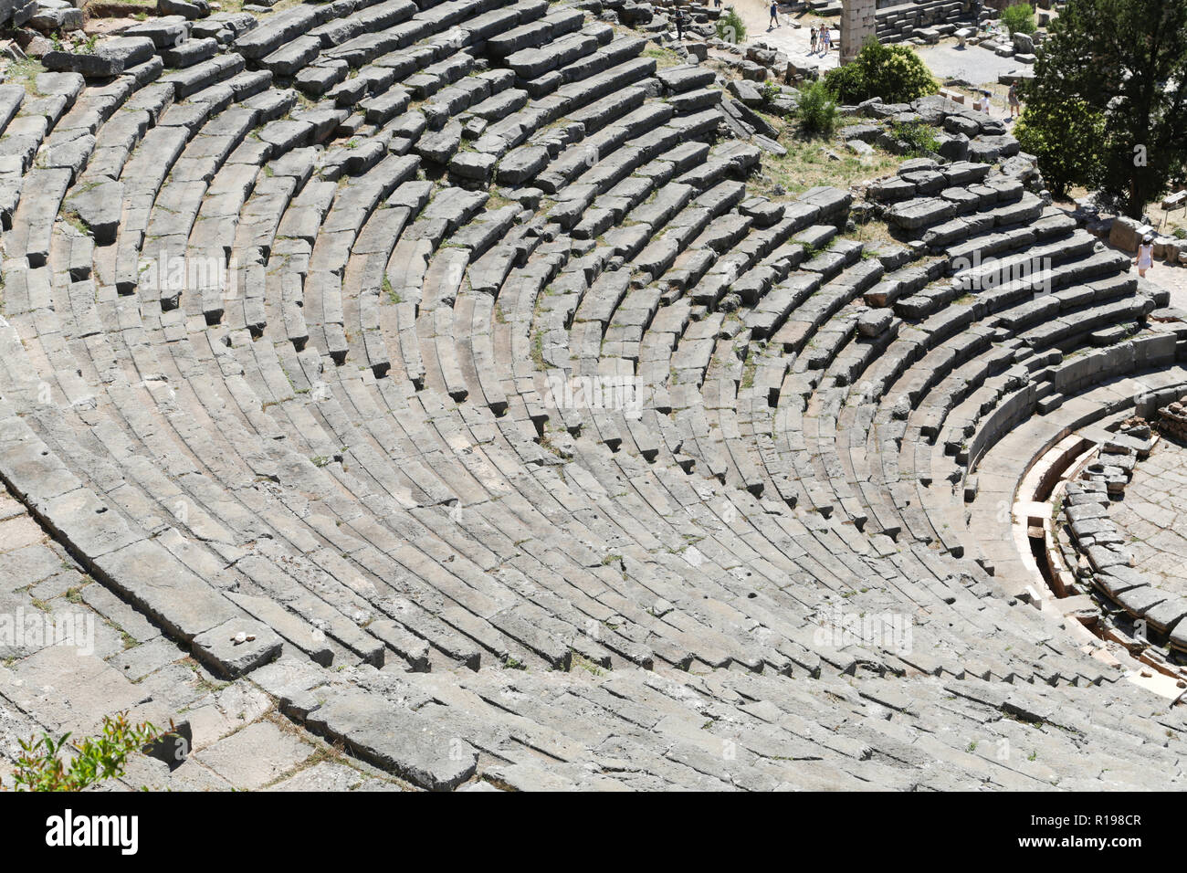The ruins in Delphi, an archaeological site in Greece at the Mount ...