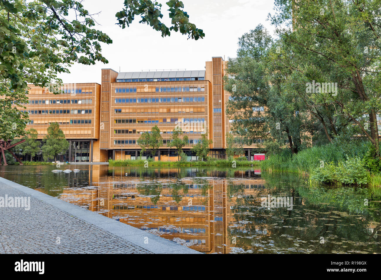 BERLIN, GERMANY - JULY 13, 2018: Modern beautiful building with Atrium ...