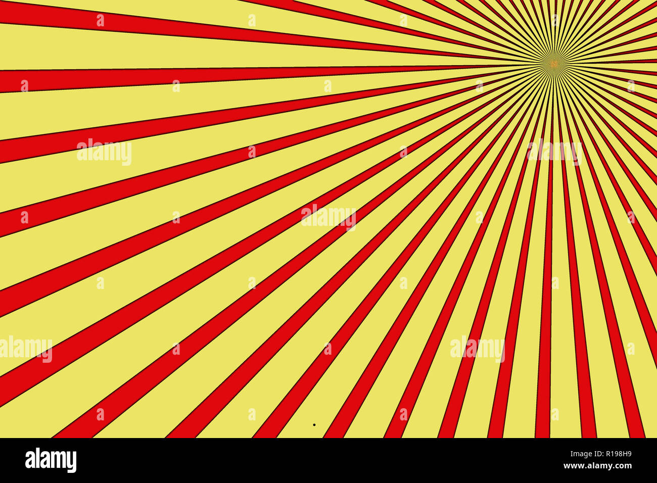 Yellow and red rays pattern emanating from top right corner Stock Photo ...