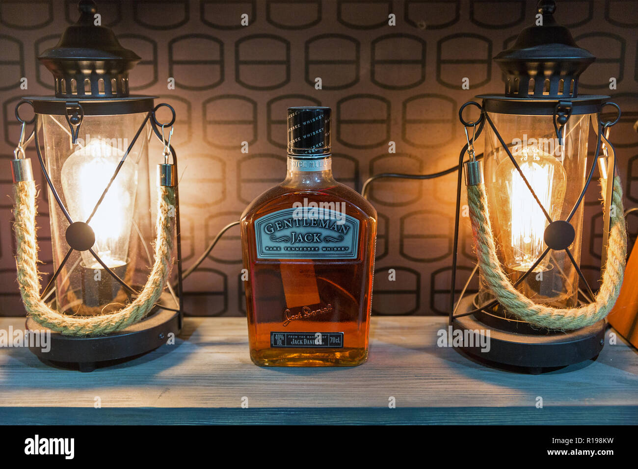 KIEV, UKRAINE - OCTOBER 20, 2018: Jack Daniels Gentleman Jack Tennessee ...