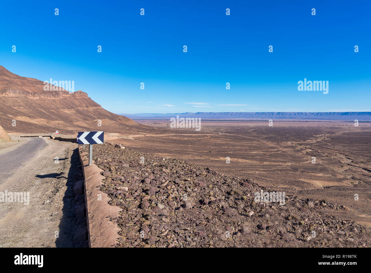 Landscape of Valley of Draa from N9 road in southern Morocco. The Draa ...