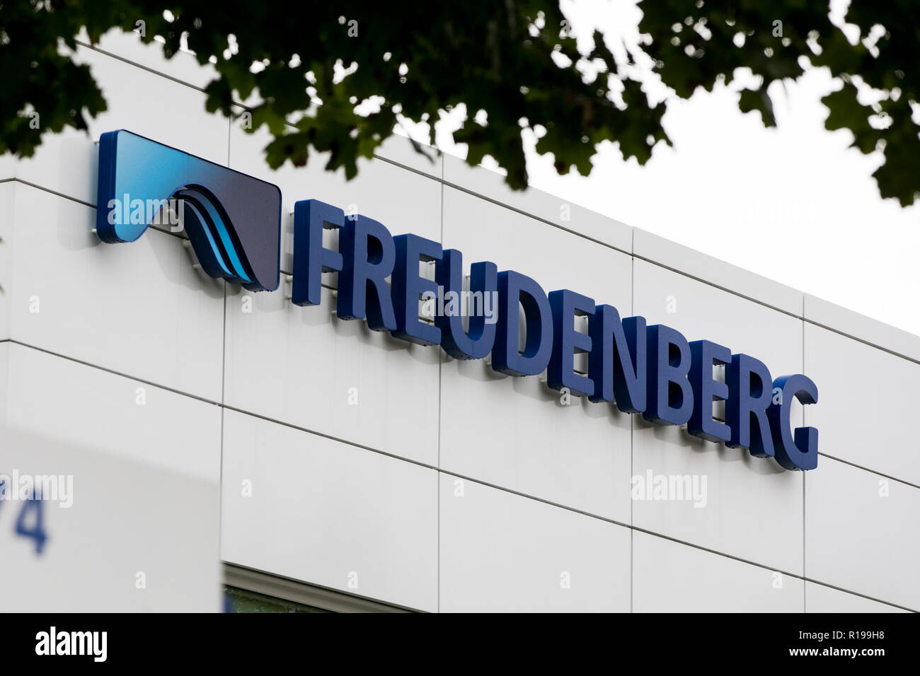 A logo sign outside of a facility occupied by The Freudenberg Group in Plymouth, Michigan, on ...