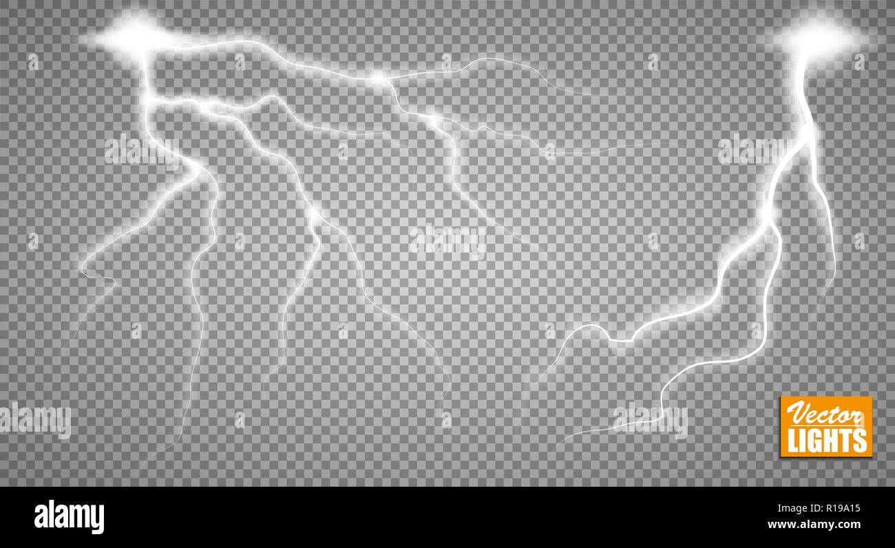 Storm with Lightning isolated on transparent background Stock Vector ...