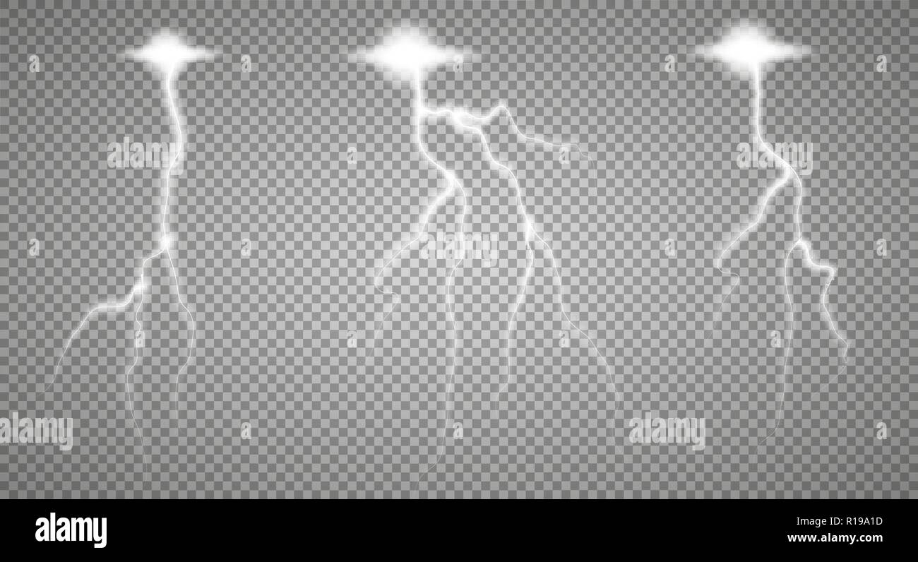 Storm with Lightning isolated on transparent background Stock Vector ...