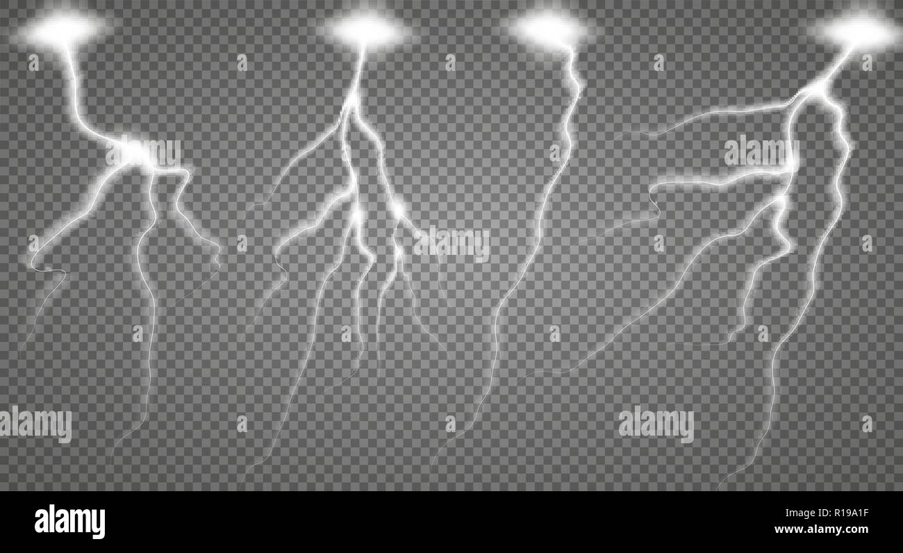 Storm with Lightning isolated on transparent background Stock Vector ...