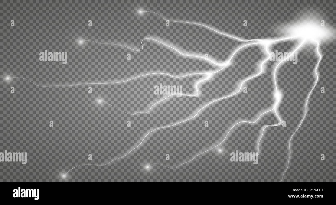 Storm with Lightning isolated on transparent background Stock Vector ...