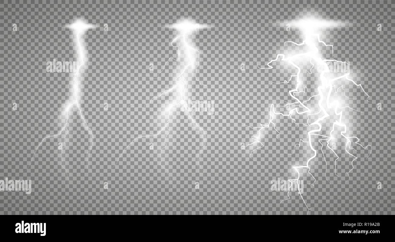 Storm with Lightning isolated on transparent background Stock Vector ...
