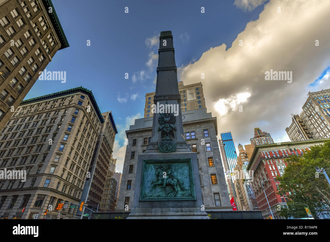 Worth Square in New York City. The square is the final resting place of ...