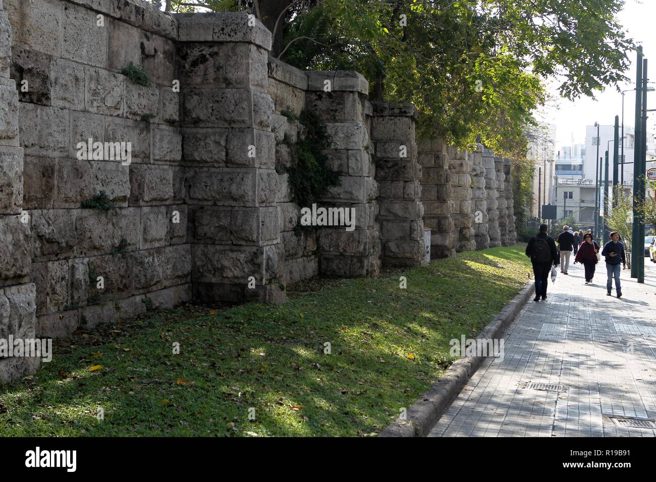 Athens ancient city wall Stock Photo - Alamy