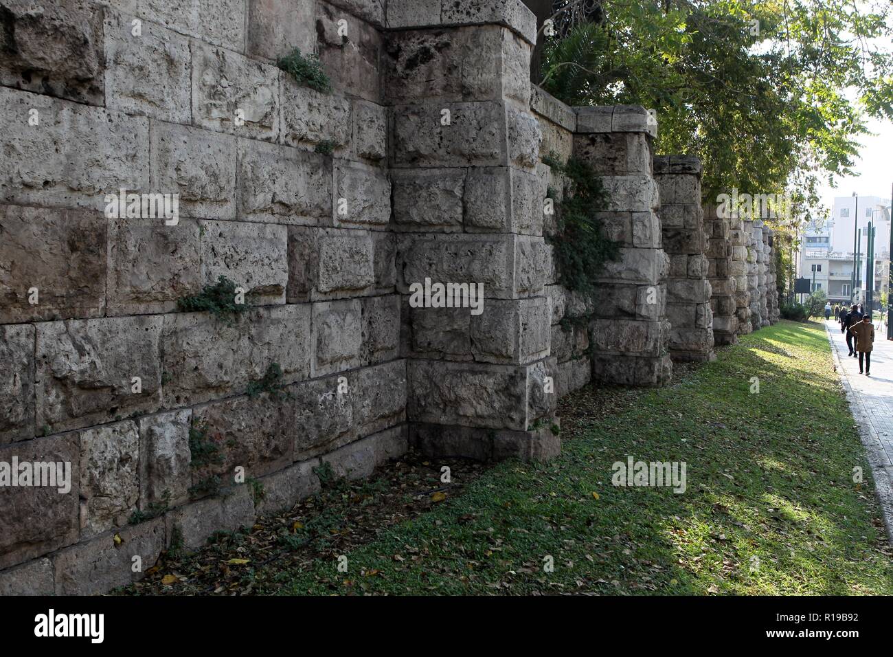 Athens ancient city wall Stock Photo - Alamy