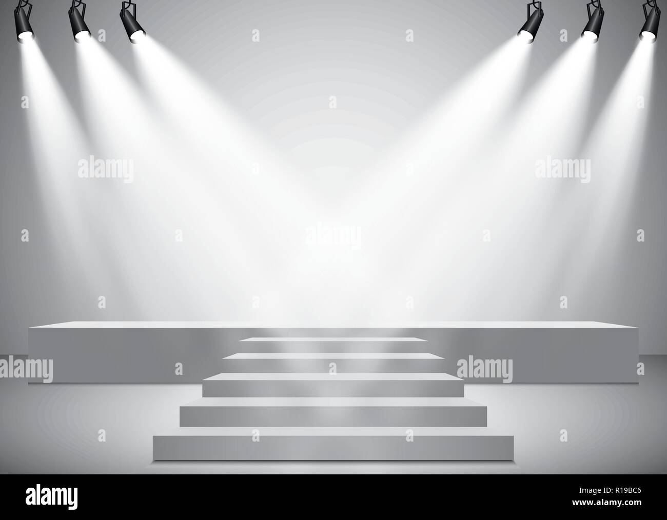 Vector Spotlights. Scene. Light Effects Podium. Light Stock Vector ...