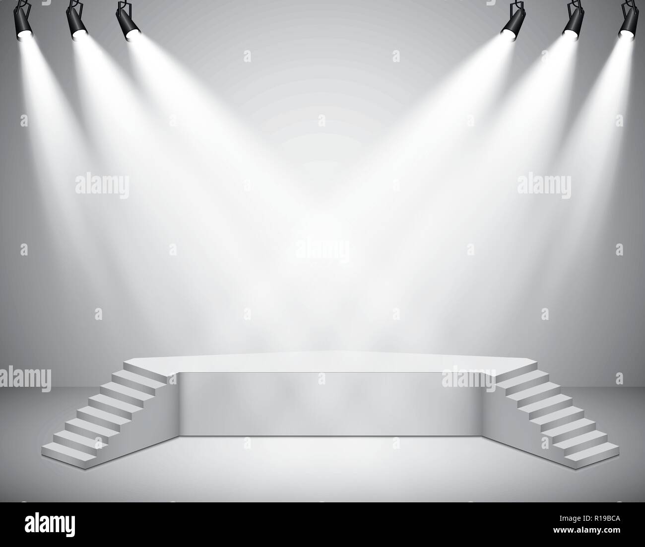Vector Spotlights. Scene. Light Effects Podium. Light Stock Vector ...