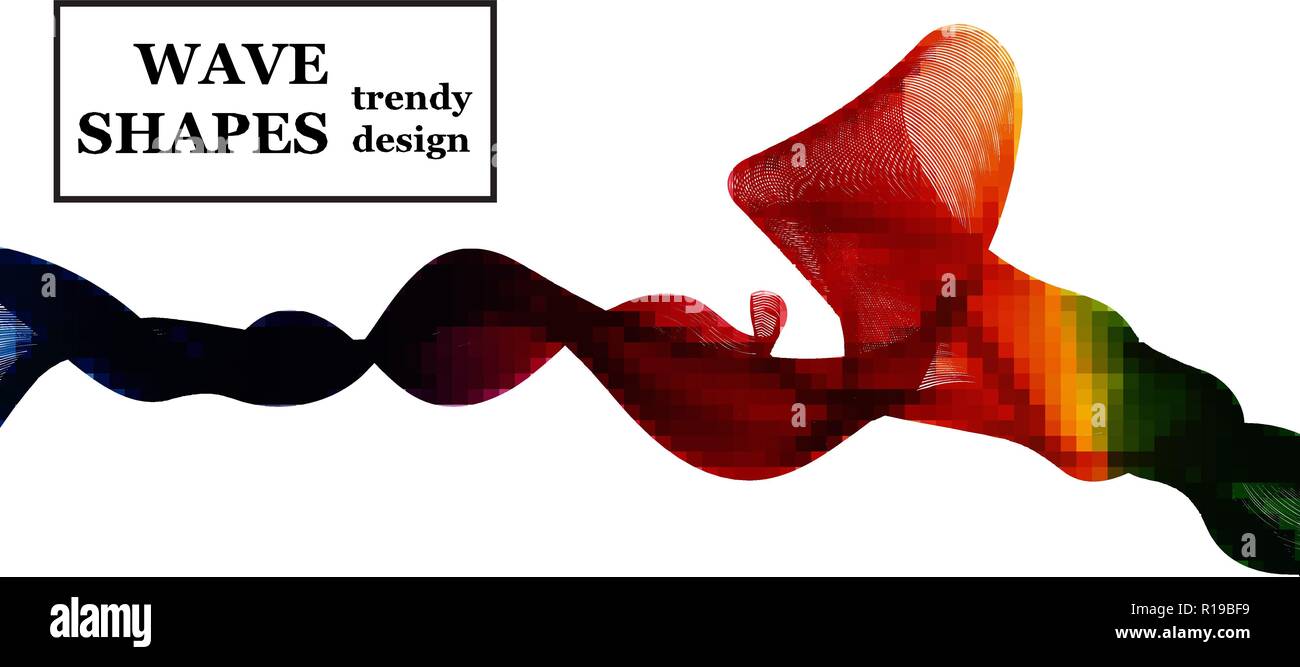 Flow shapes design. Liquid wave background. Abstract 3d flow shape ...