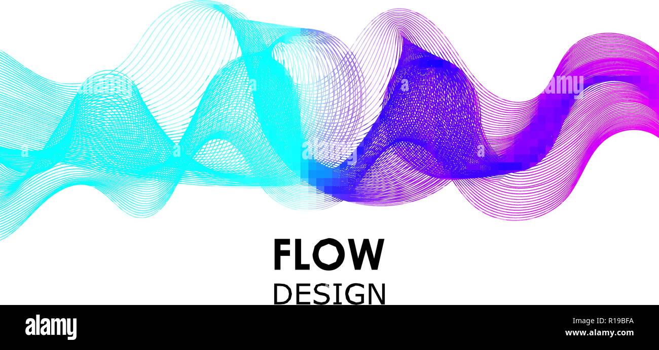 Flow shapes design. Liquid wave background. Abstract 3d flow shape ...