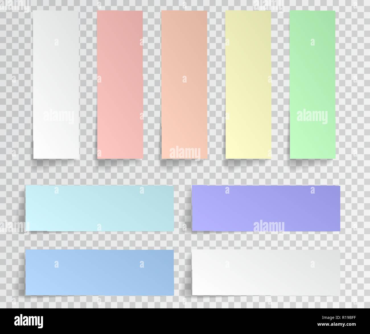 Post sticky note isolated. Set of paper stickers with shadow on ...