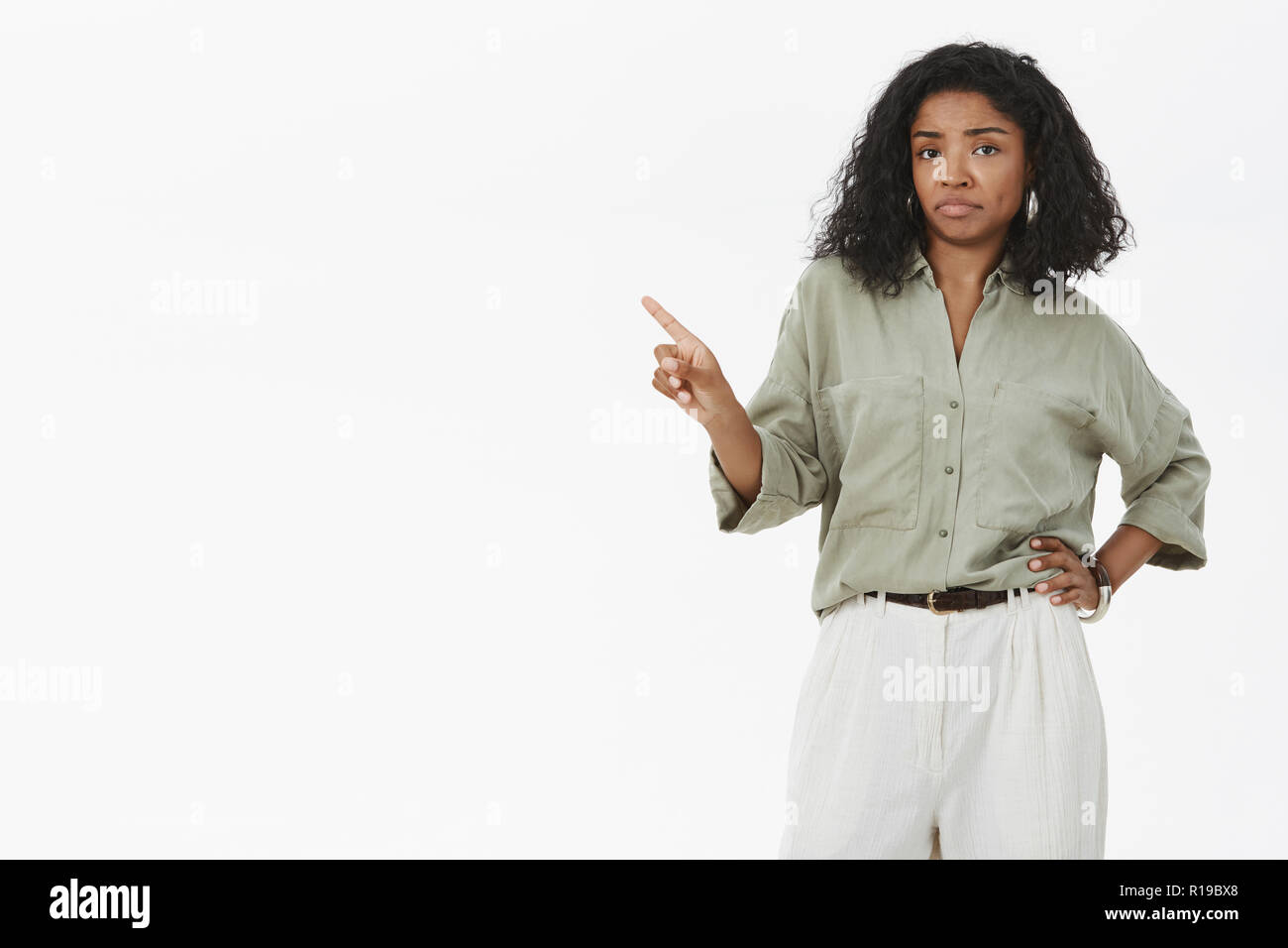 Nah you cannot buy me on that. Portrait of unimpressed and dissatisfied ...