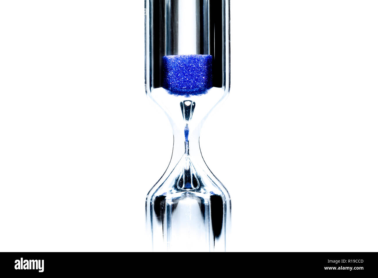 Hourglass sandglass closeup macro isolated on white background Stock ...