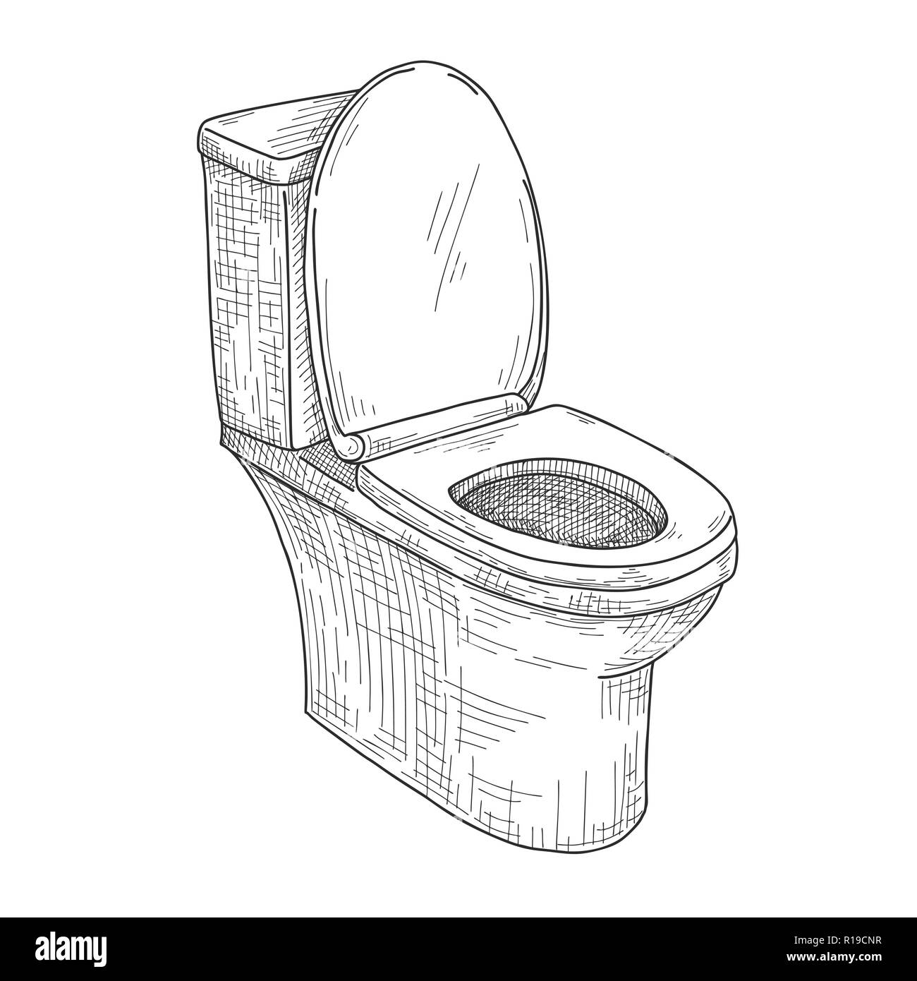 Toilet Bowl Drawing Nes Home Modern Close Coupled Toilet With WC Pan,